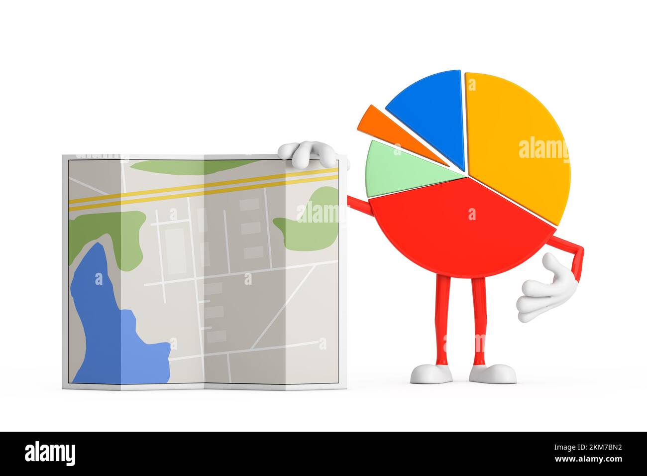 Info Graphics Business Pie Chart Character Person with Abstract City ...