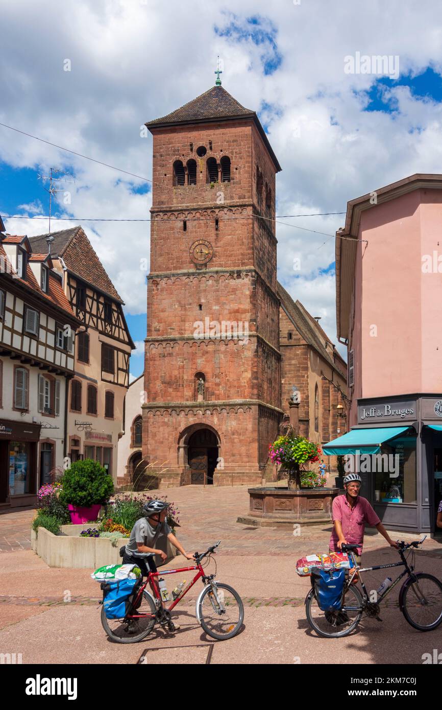 Saverne [Zabern, Zawere): Romanesque west tower of the church "Eglise ...