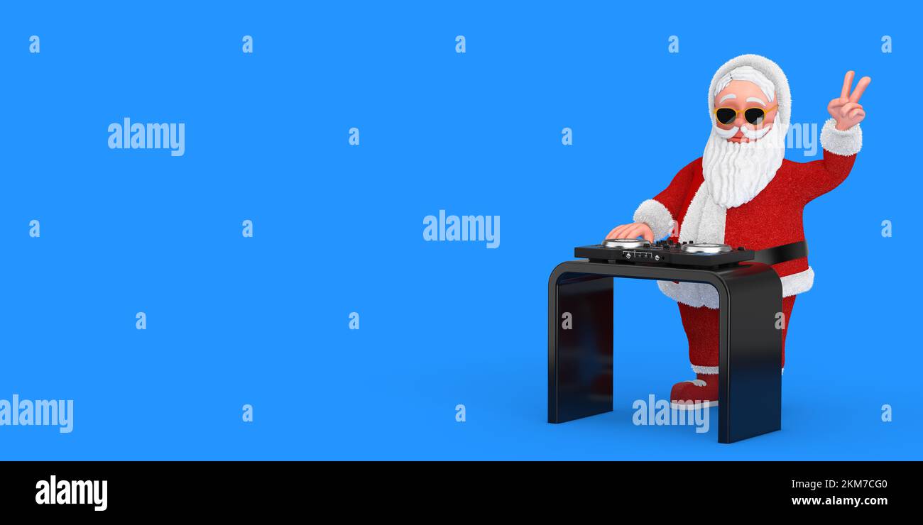 Cartoon christmas santa claus dj hi-res stock photography and images ...