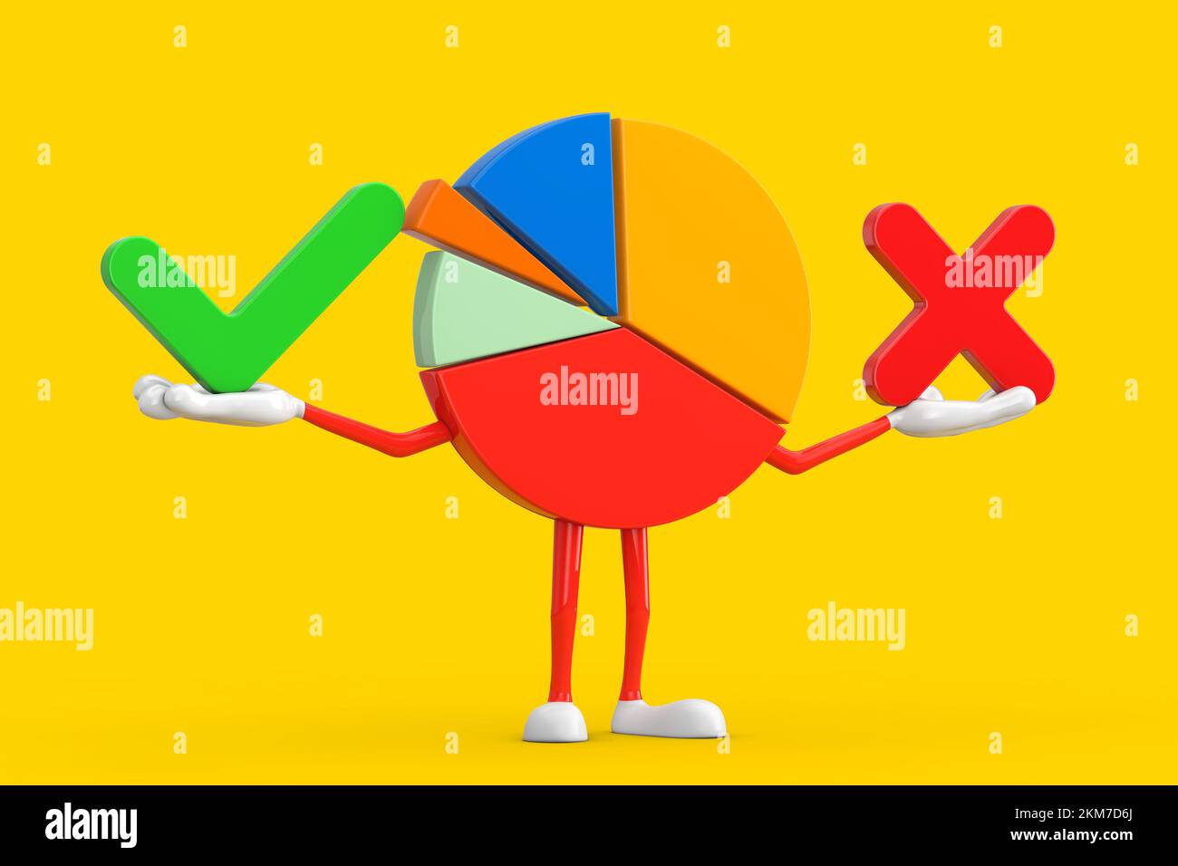 Info Graphics Business Pie Chart Character Person with Red Cross and ...