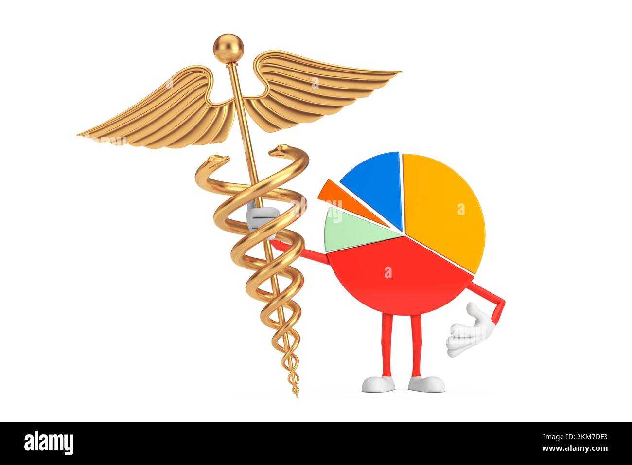 Info Graphics Business Pie Chart Character Person with Golden Medical ...