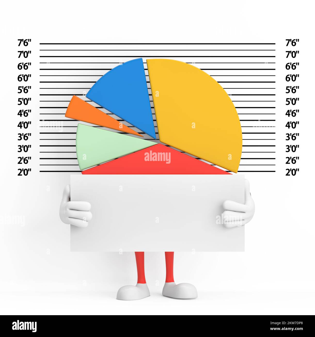 Info Graphics Business Pie Chart Character Person with Identification ...