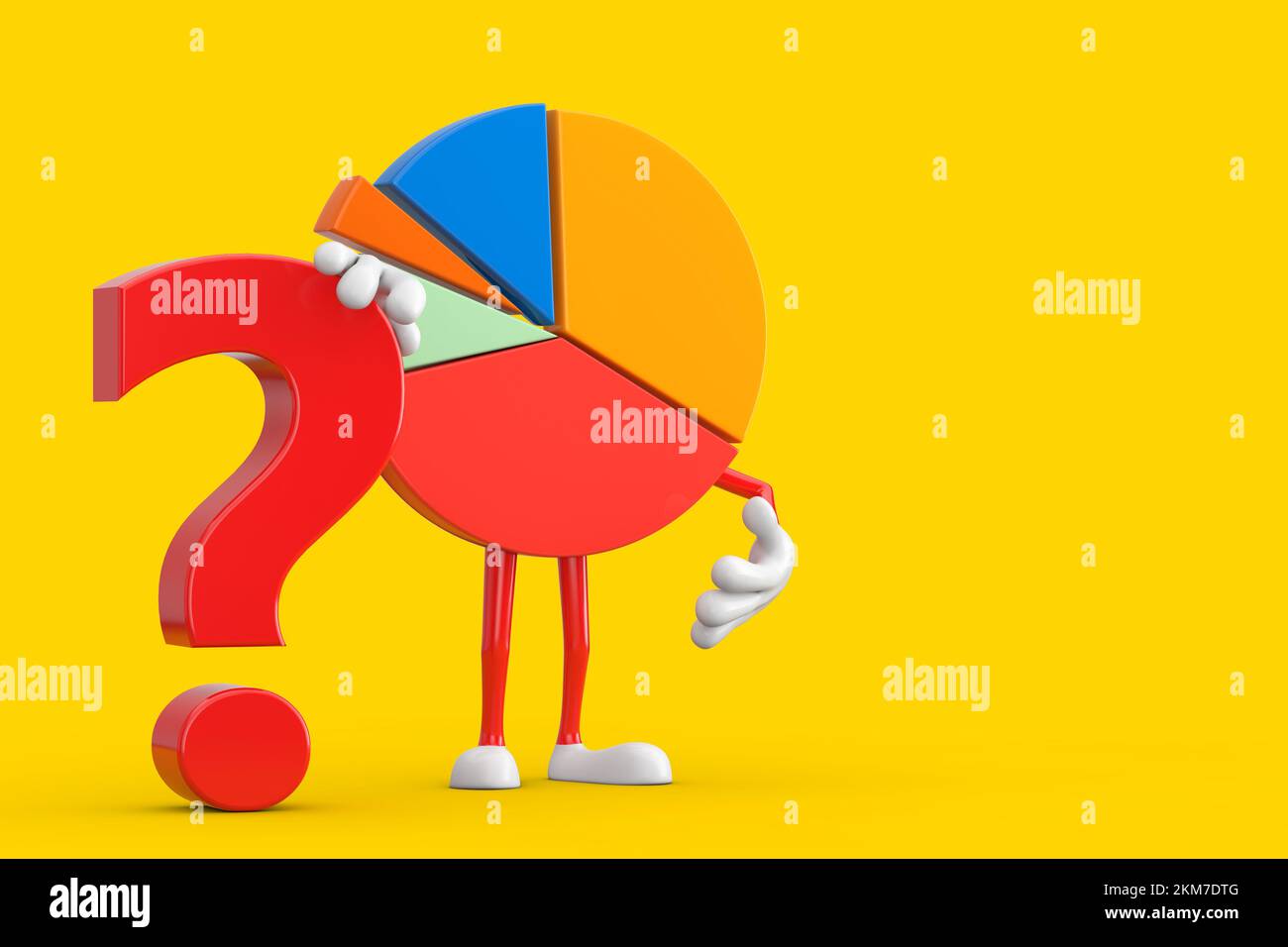 Info Graphics Business Pie Chart Character Person with Red Question ...