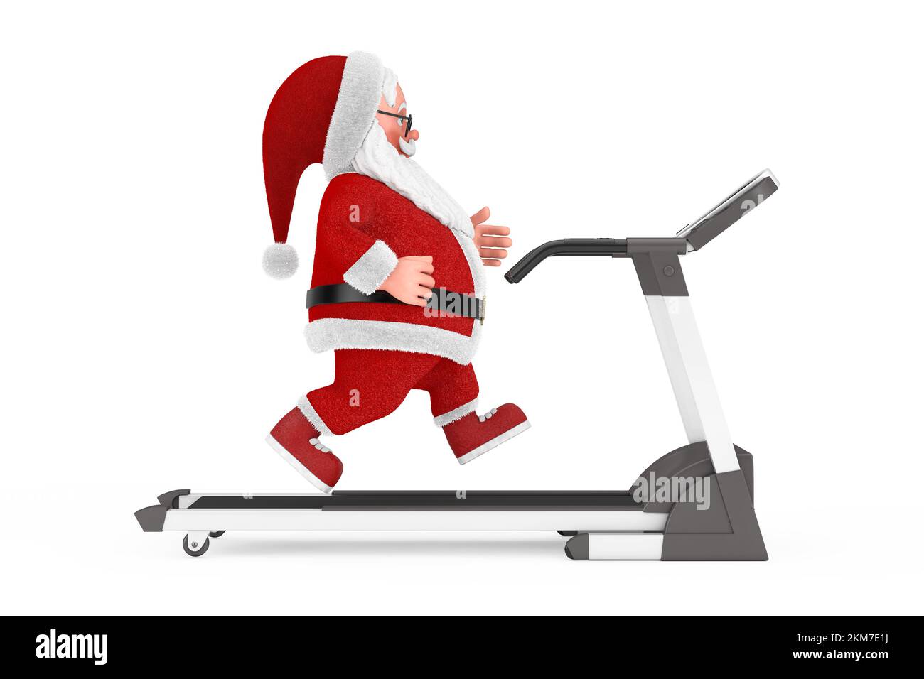 Santa Running On Treadmill
