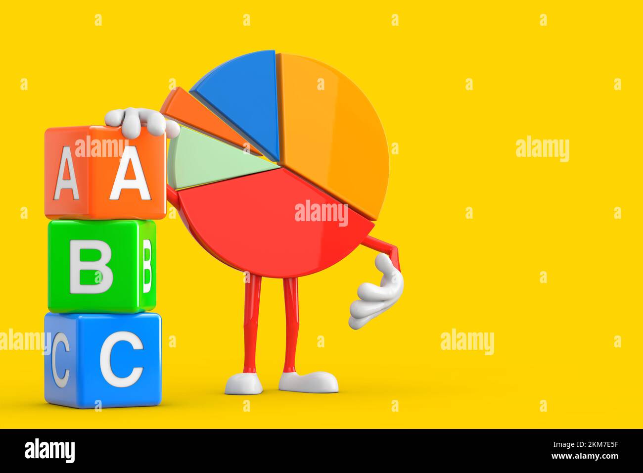 Info Graphics Business Pie Chart Character Person with Alphabet ABC ...