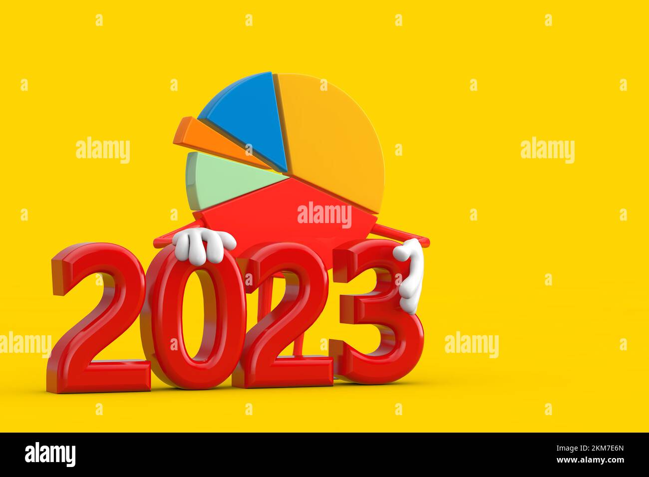 Info Graphics Business Pie Chart Character Person with Red 2023 New ...