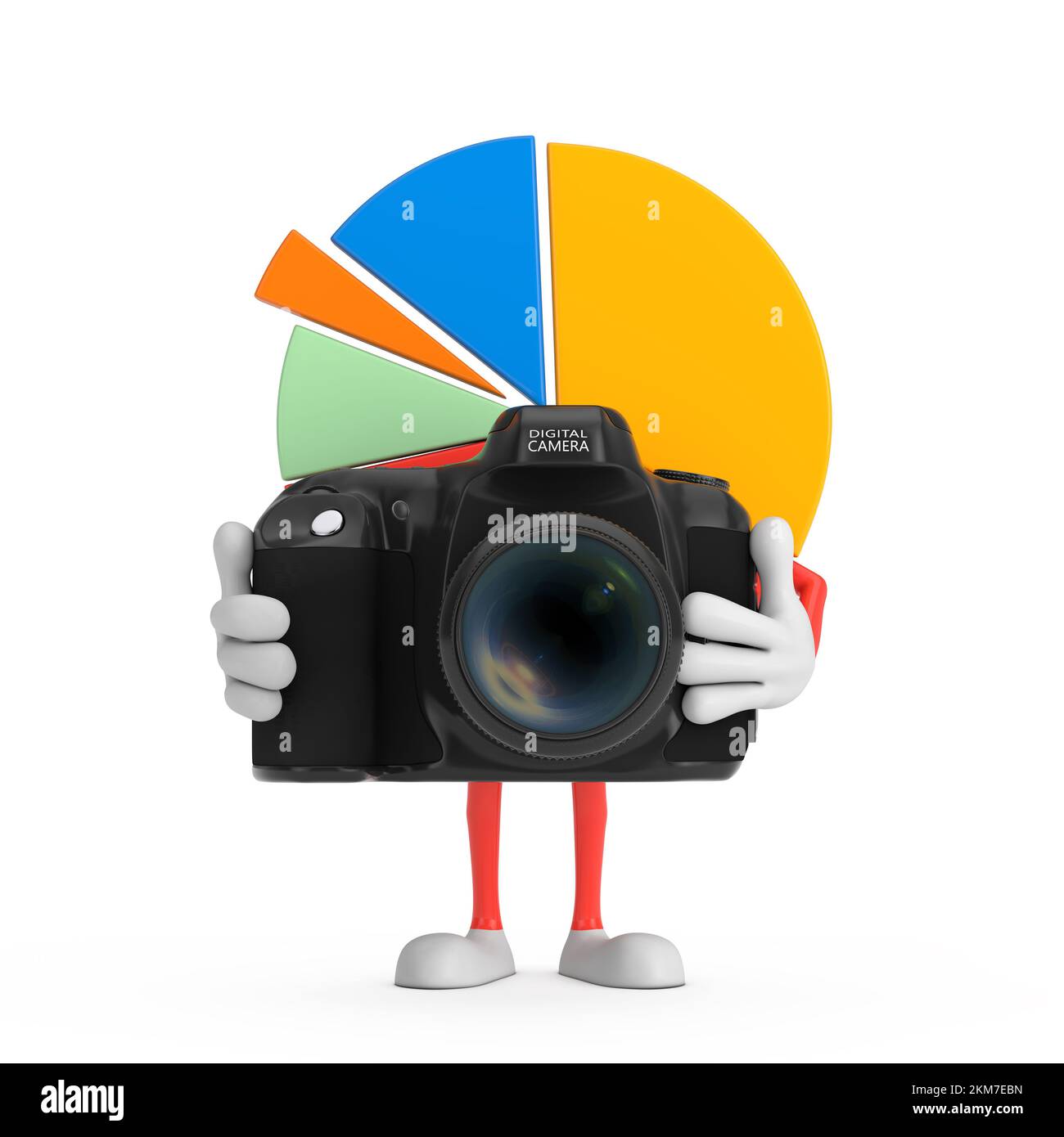 Info Graphics Business Pie Chart Character Person with Modern Digital ...