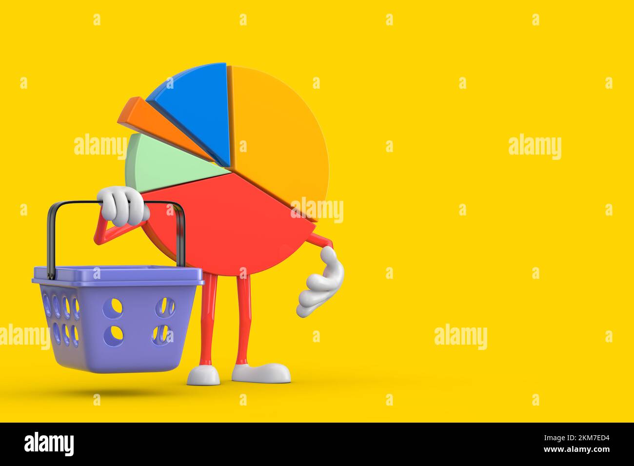 Info Graphics Business Pie Chart Character Person with Cartoon Shopping ...