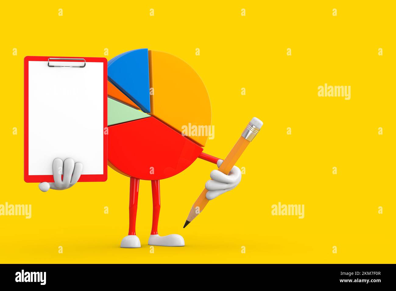 Info Graphics Business Pie Chart Character Person with Red Plastic ...