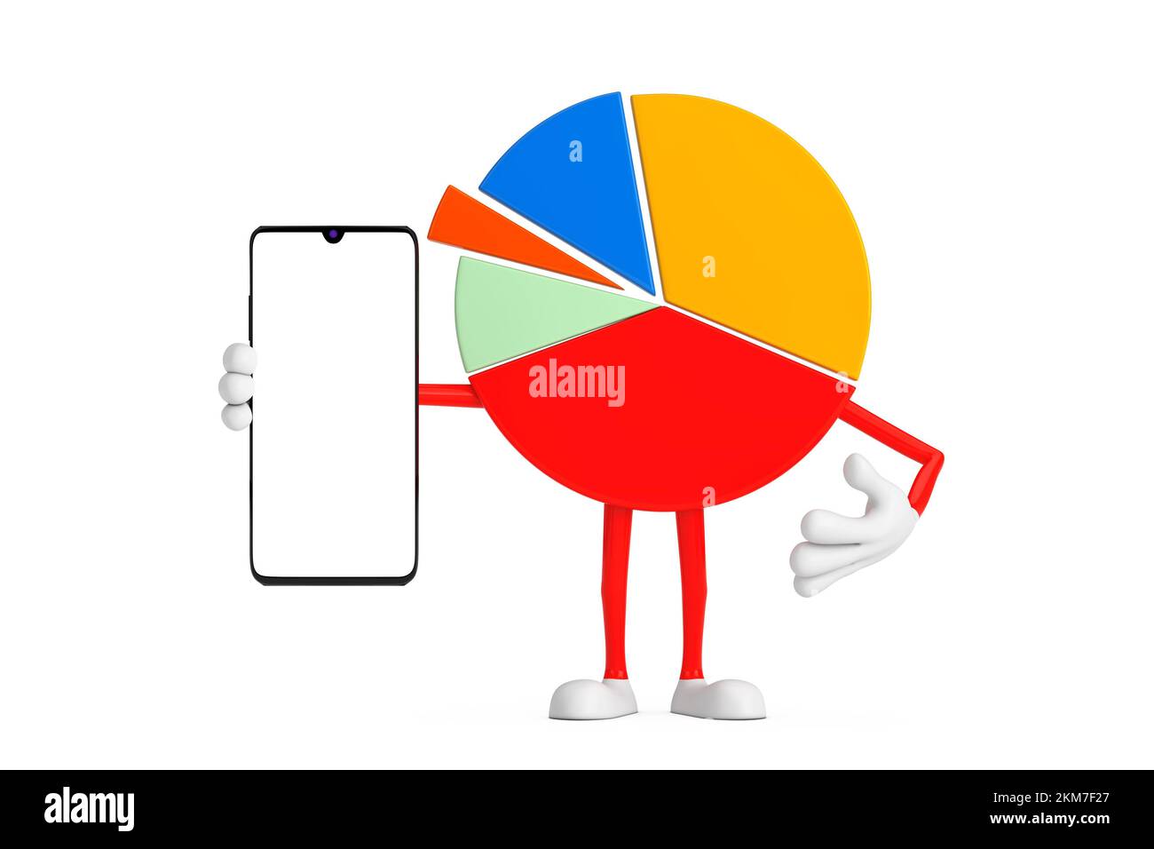 Info Graphics Business Pie Chart Character Person and Modern Mobile ...