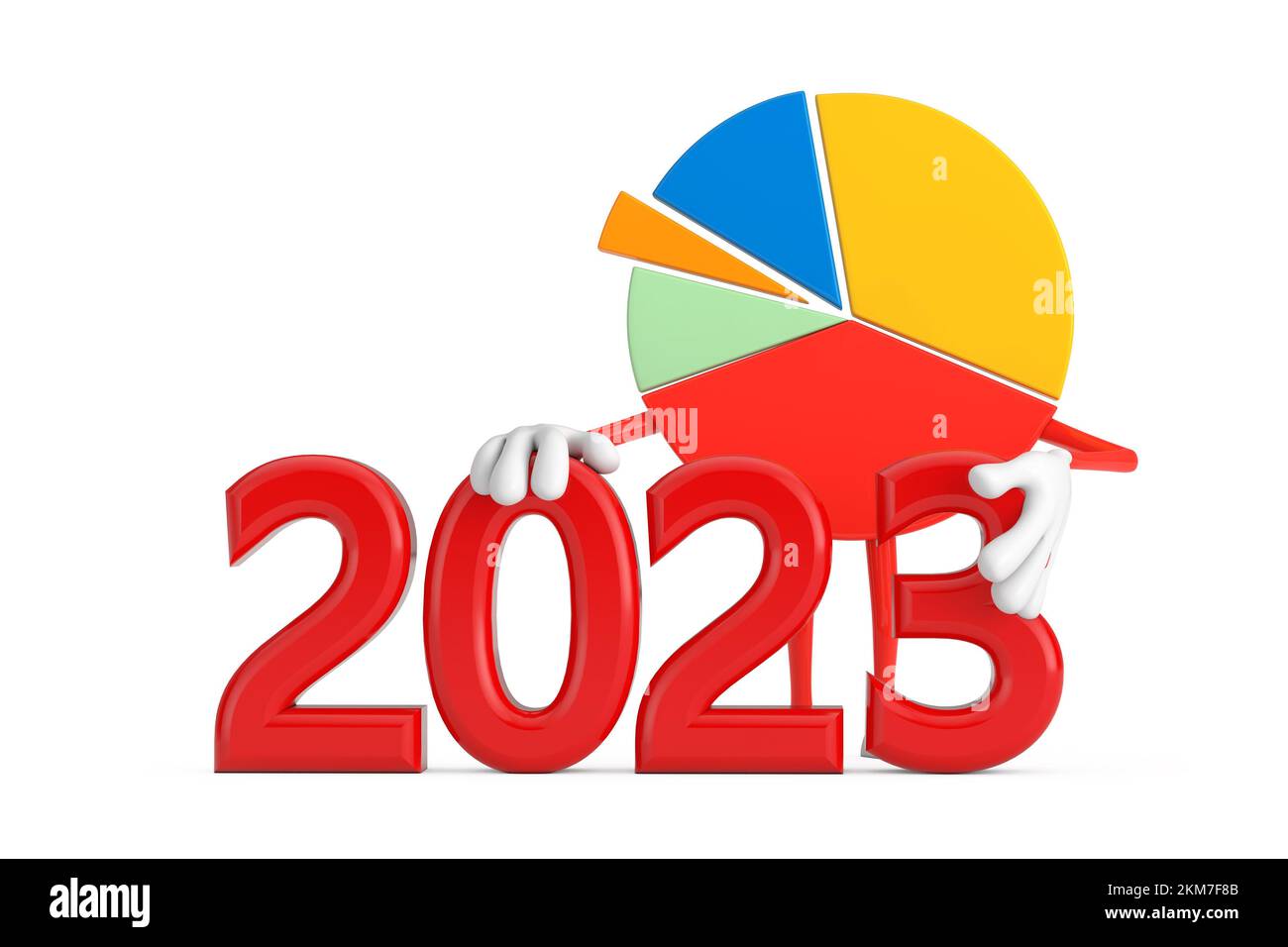 Info Graphics Business Pie Chart Character Person with Red 2023 New ...