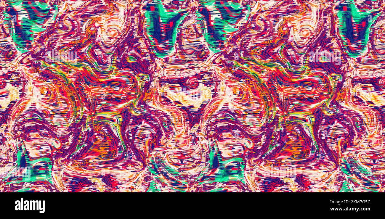 Vibrant pink distortion border. Bright colorful kitsch banner for fluid ...