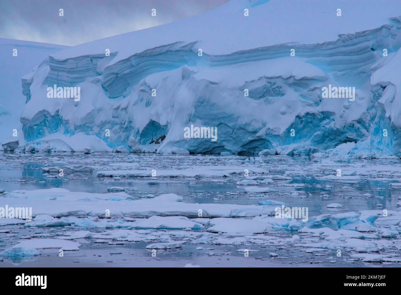 The Ice feild's and icebergs flowing in the Antarcatica Ocean. With ...