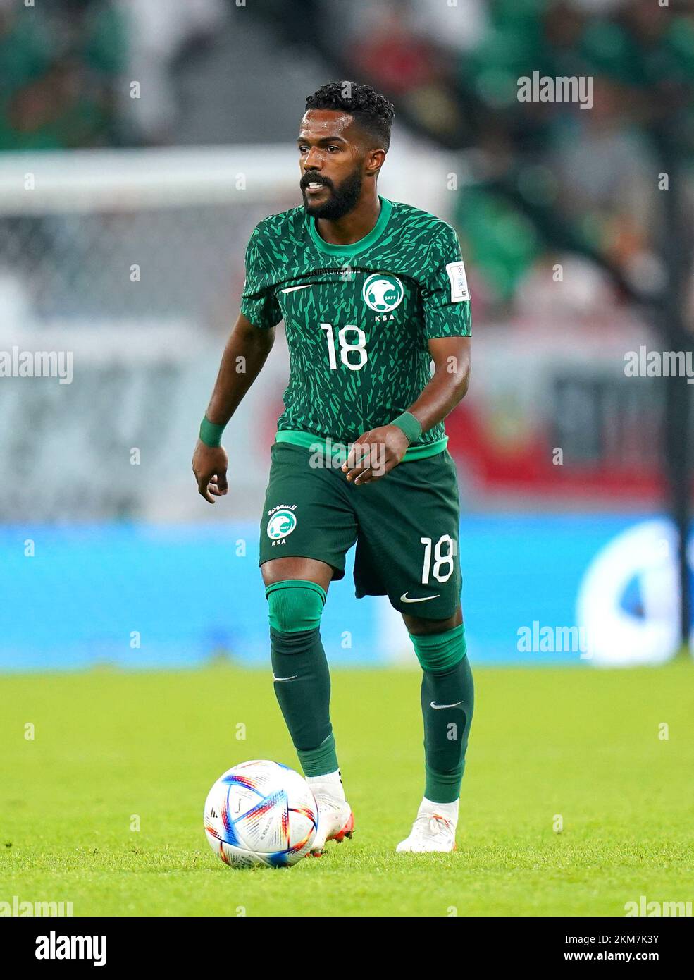 Saudi Arabia's Nawaf Al-Abed during the FIFA World Cup Group C match at the Education City ...