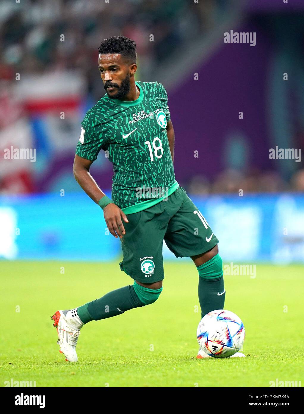 Saudi Arabia's Nawaf Al-Abed during the FIFA World Cup Group C match at the Education City ...