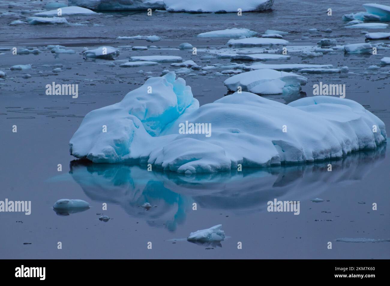The Ice feild's and icebergs flowing in the Antarcatica Ocean. With ...