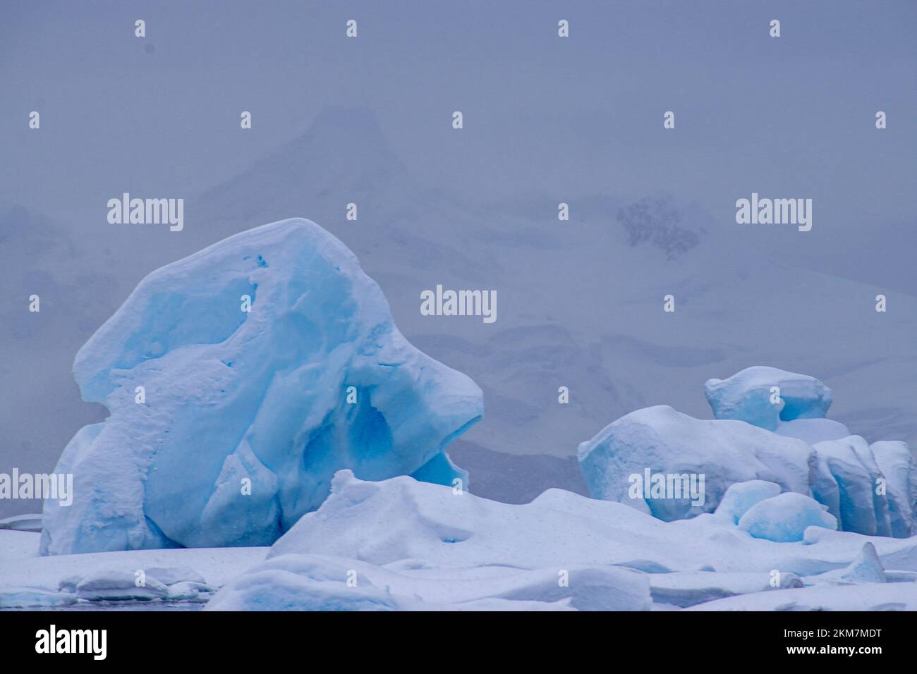 The Ice feild's and icebergs flowing in the Antarcatica Ocean. With ...