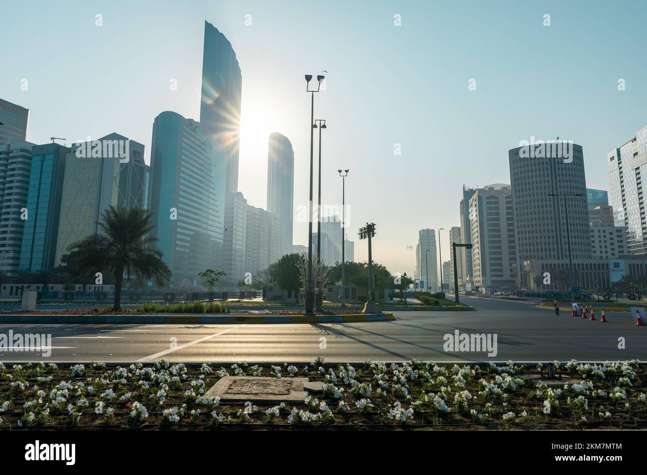 ABU DHABI, UAE - NOVEMBER 13, 2022: Streets and Skyscrapers. Tall ...