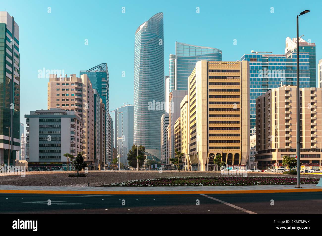ABU DHABI, UAE - NOVEMBER 13, 2022: Streets and Skyscrapers. Tall ...