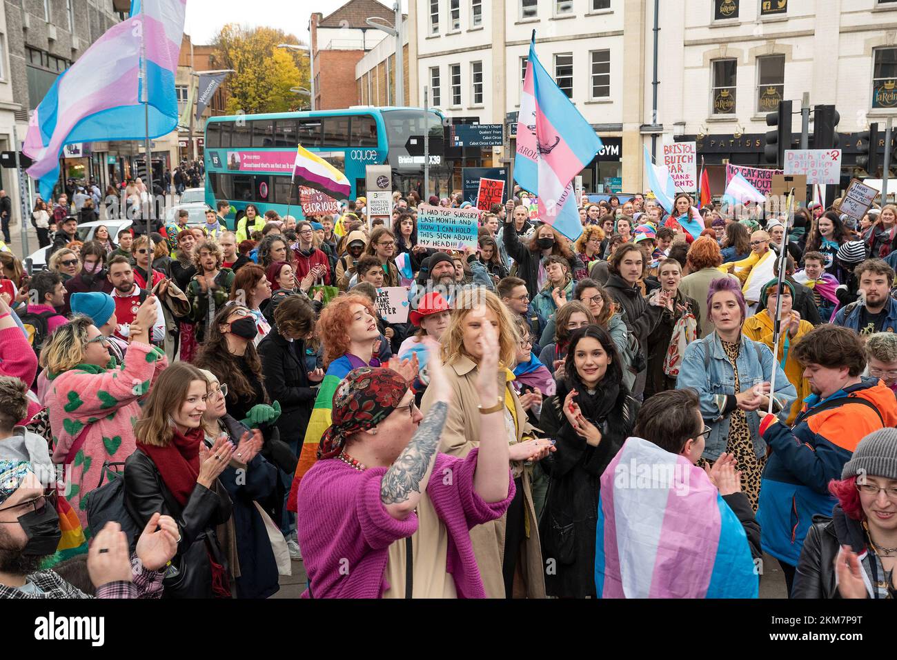 Bristol, UK. 26th November 2022. Trans Pride South West Protest and ...