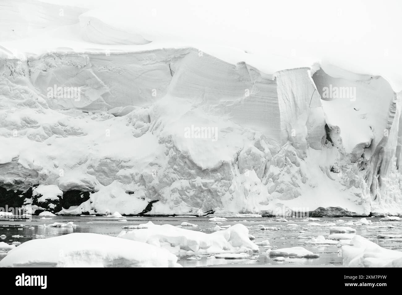 Looking out at the frozen Antarctica Landscape during early spring as ...