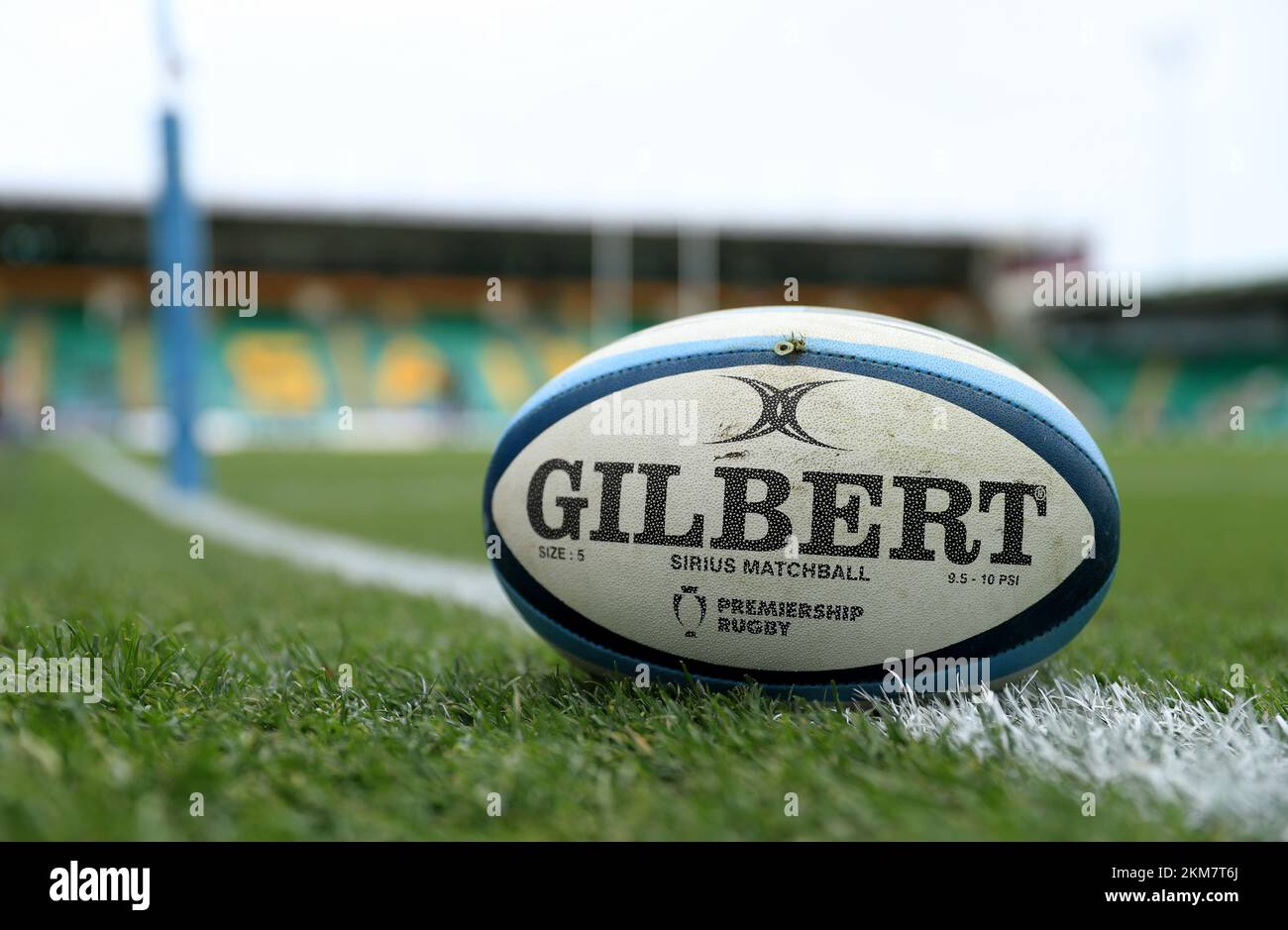 General view of a Gilbert match ball ahead of the club friendly match ...
