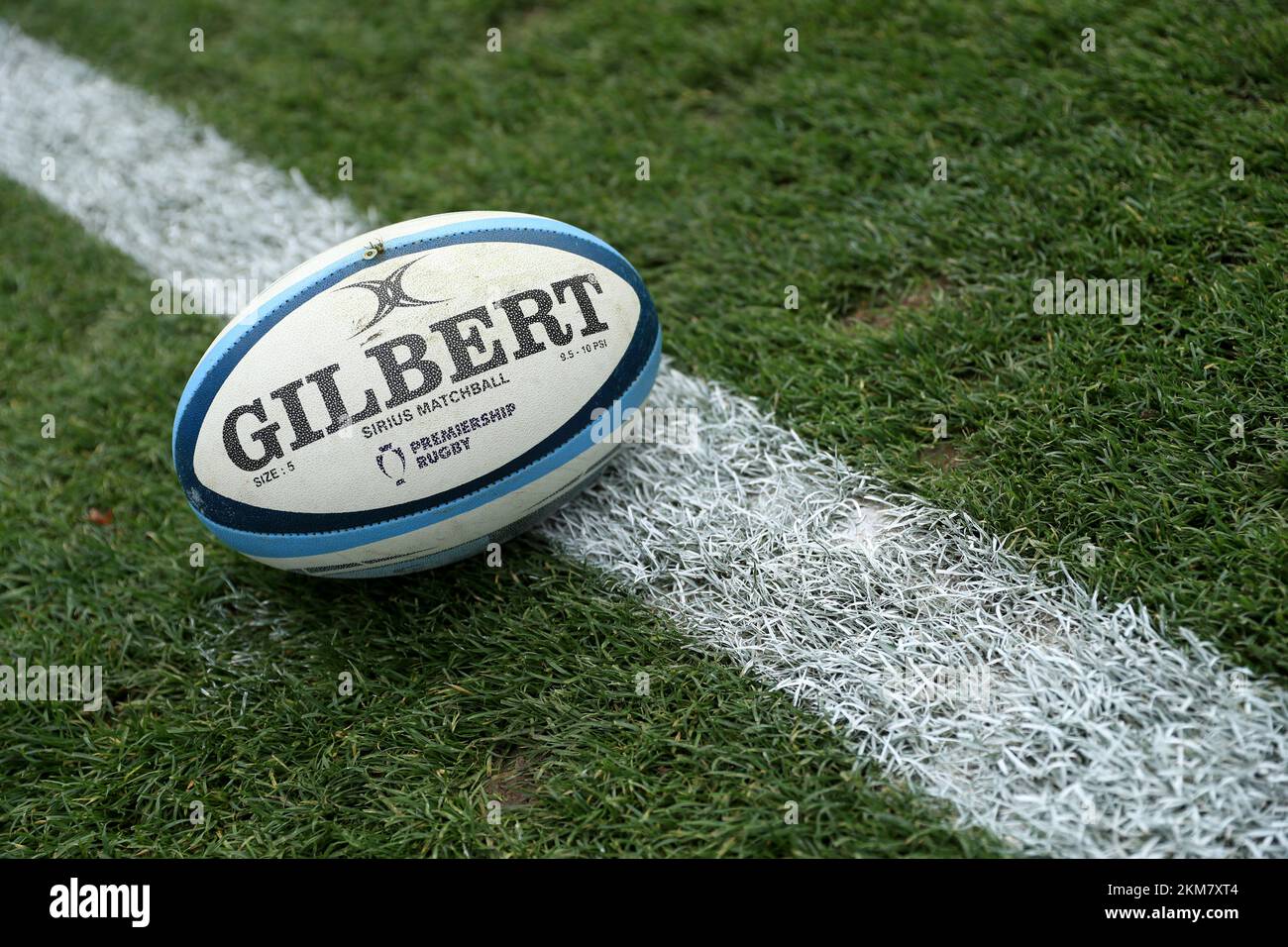General view of a Gilbert match ball ahead of the club friendly match ...