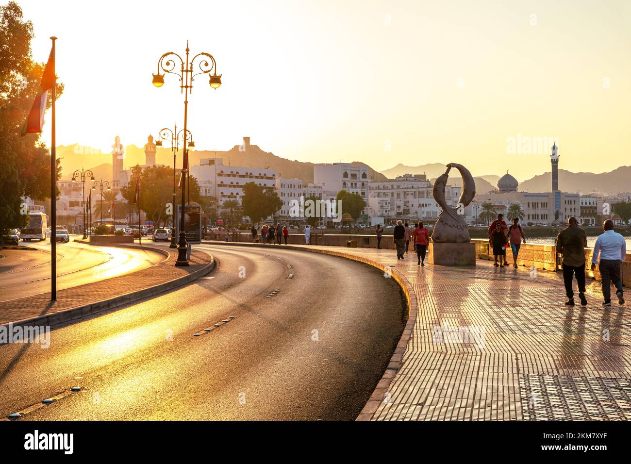 Traditional Omani architecture. Old Town of Muscat along Mutrah ...