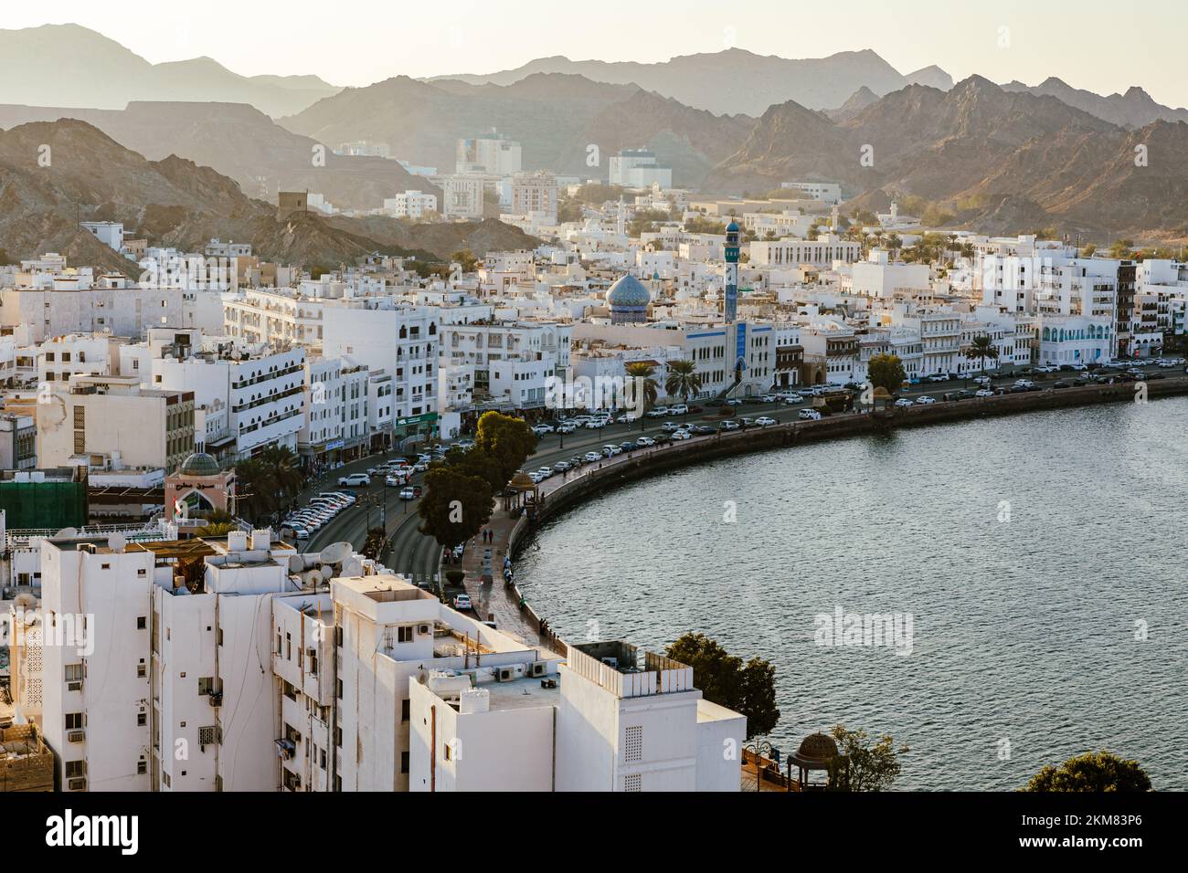 Mutrah Sunset. Cityscape View of Muscat at Beautiful Sunset. The ...