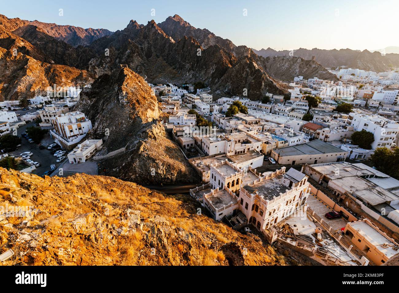 Mutrah Sunset. Cityscape View of Muscat at Beautiful Sunset. The ...