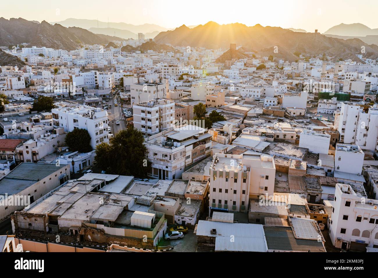 Mutrah Sunset. Cityscape View of Muscat at Beautiful Sunset. The ...