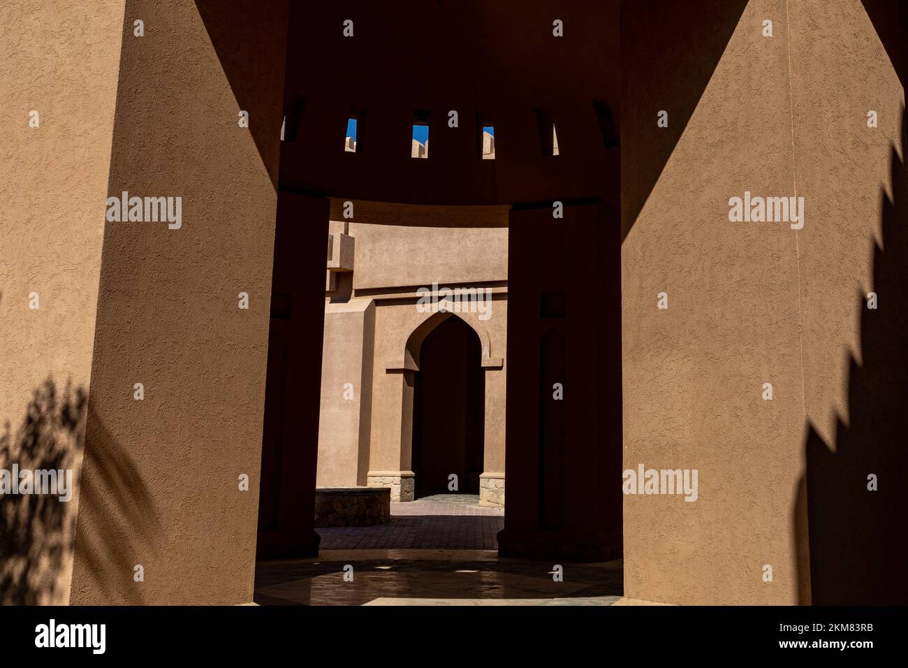 Nizwa city walls. Traditional medieval architecture in Nizwa, Oman ...