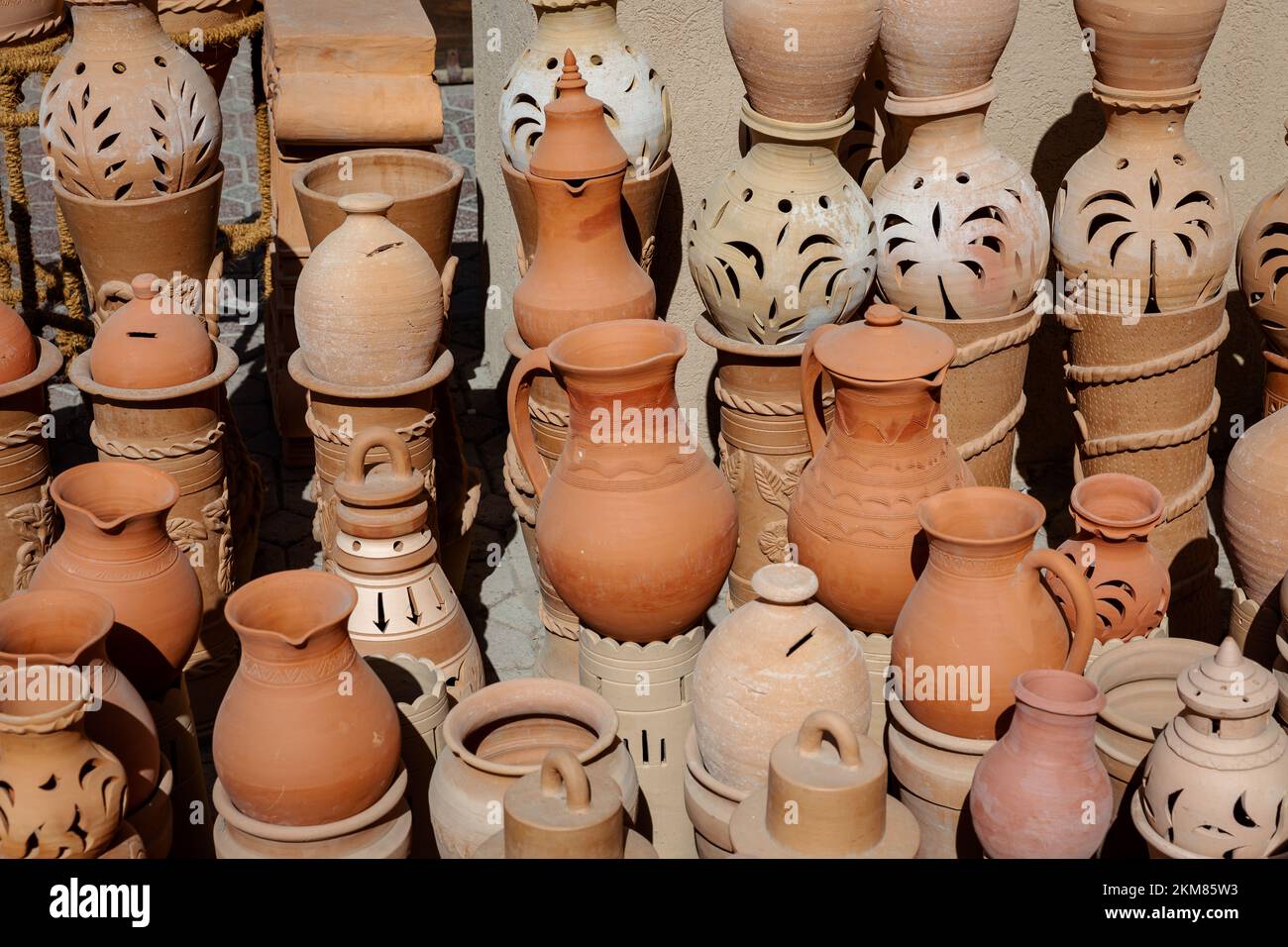 Hand Made Pottery in Nizwa Market. Clay Jars at the Rural Traditional ...
