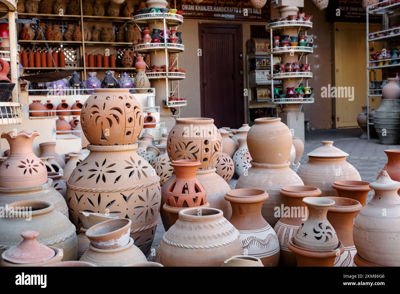 Hand Made Pottery in Nizwa Market. Clay Jars at the Rural Traditional ...