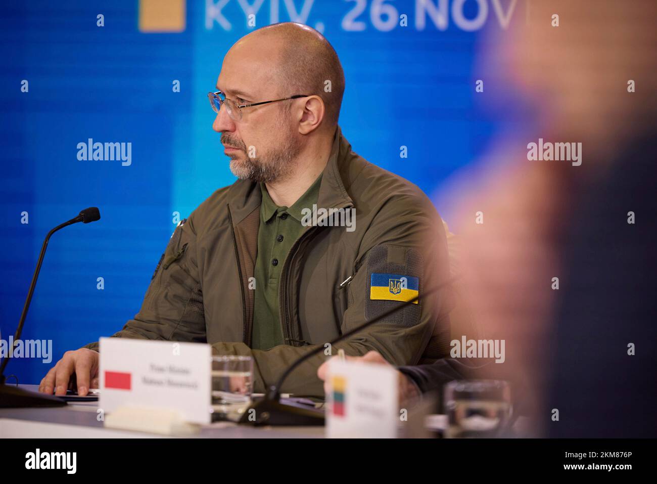 Kyiv, Ukraine. 26th Nov, 2022. Ukrainian Prime Minister Denys Shmyhal ...