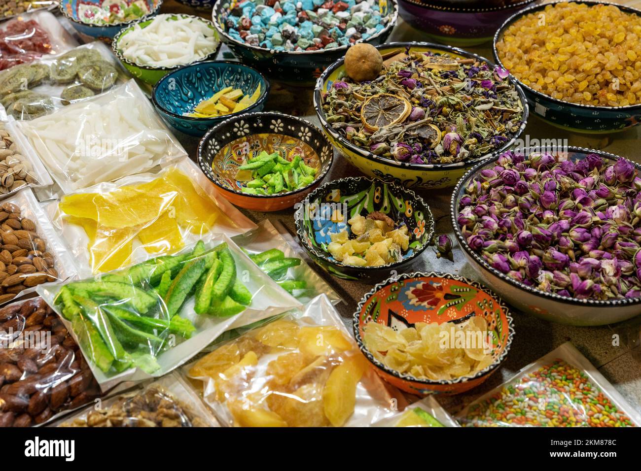 Nuts and Spices in the Old Souq of Nizwa, Oman. Traditional Bazaar with ...