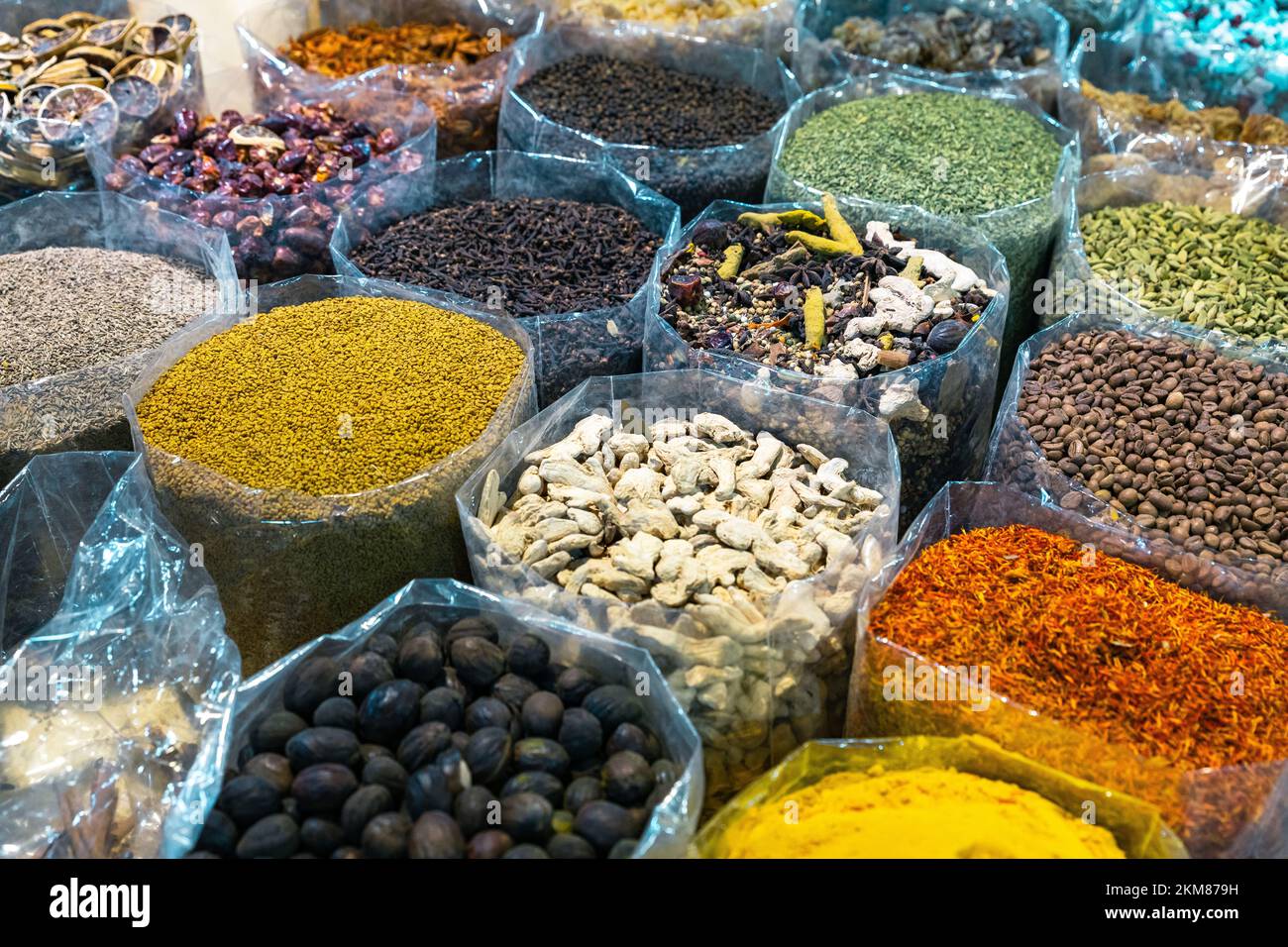 Nuts and Spices in the Old Souq of Nizwa, Oman. Traditional Bazaar with ...