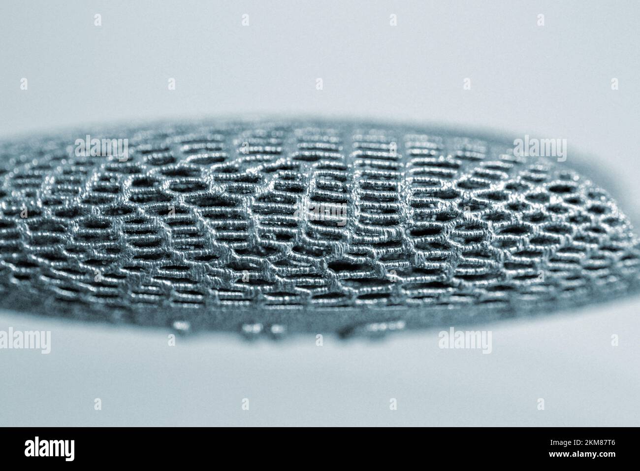 Model printed on 3D printer for metal close-up macro. Three-dimensional ...