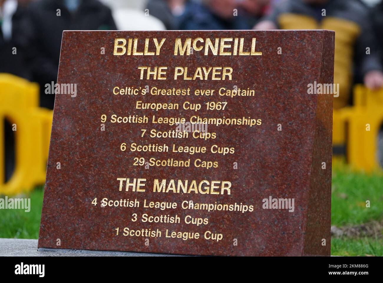 A bronze statue of former Celtic captain and manager Billy McNeill is ...