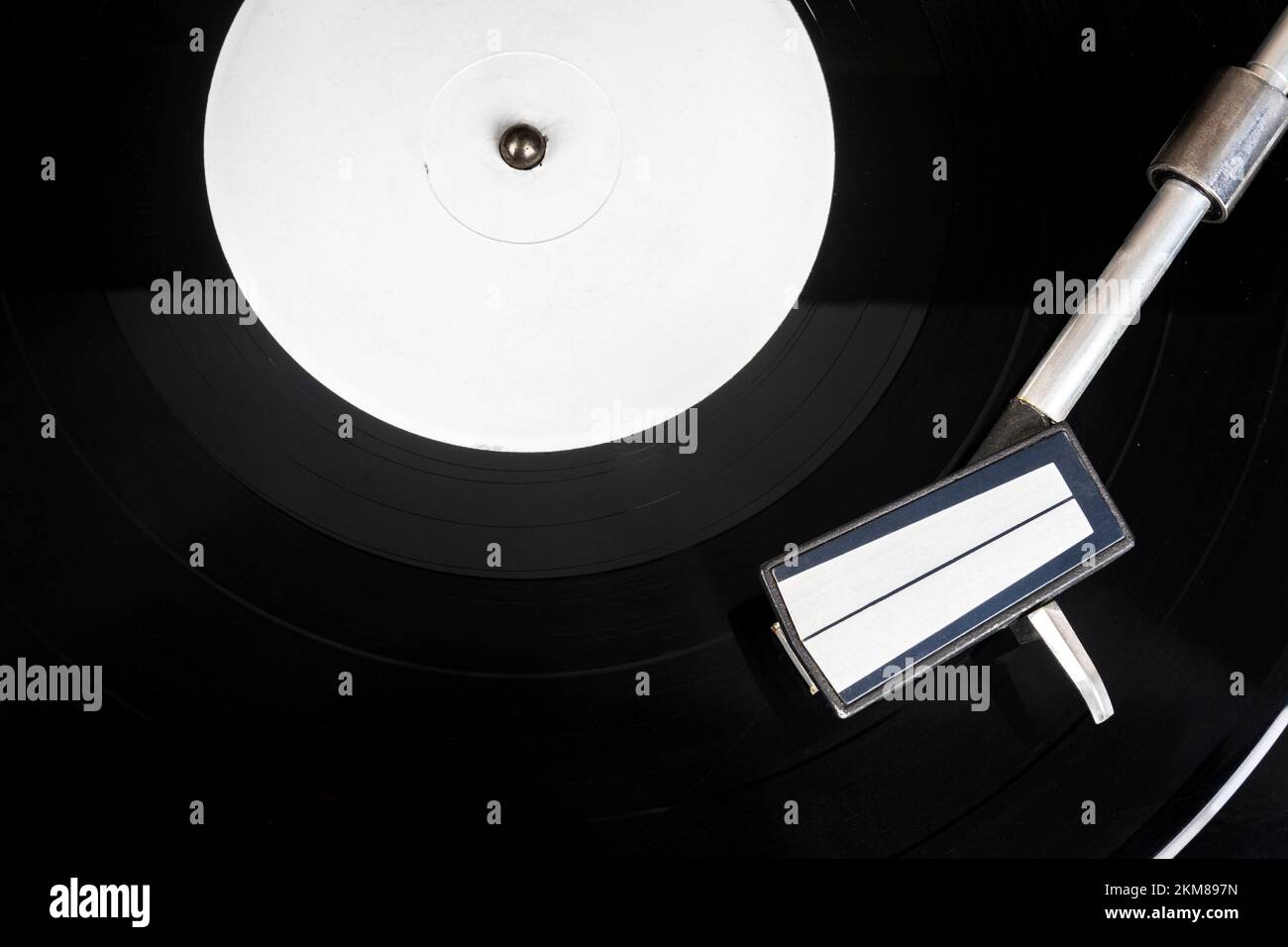 Close up of turntable needle on a vinyl record. Turntable playing vinyl ...