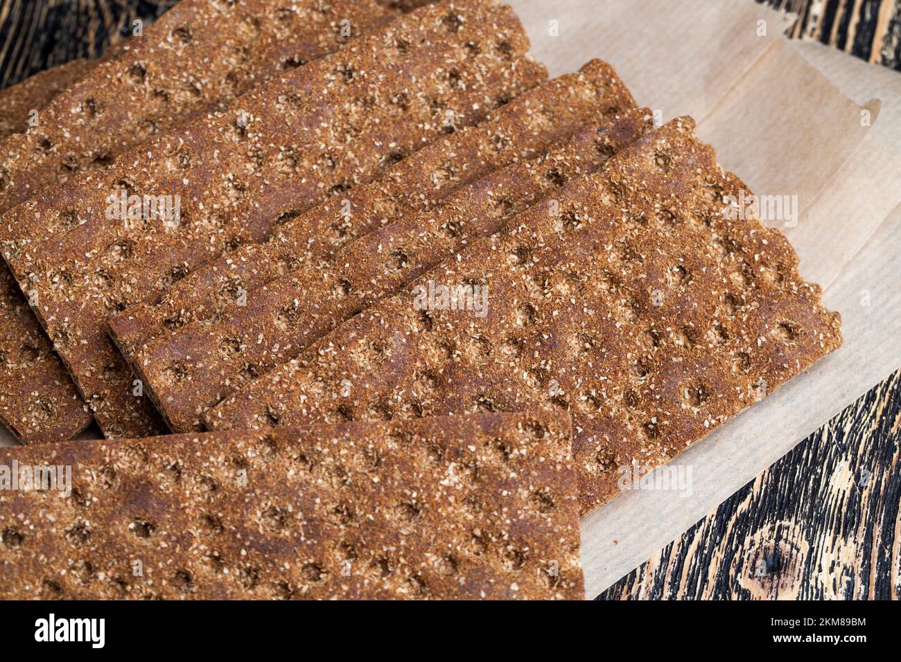 crispy rye bread, healthy foods made from rye flour, thin and crispy ...