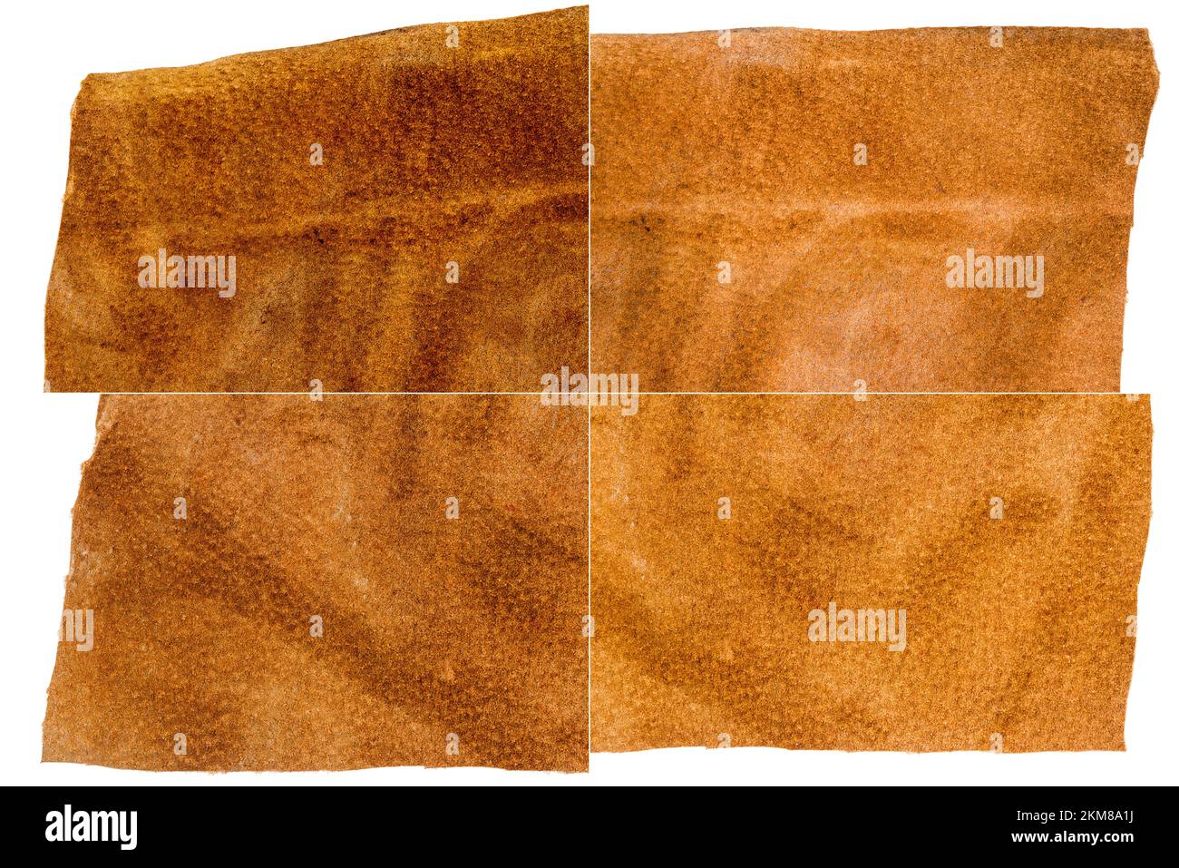 Collection of brown leather textures isolated on white background ...