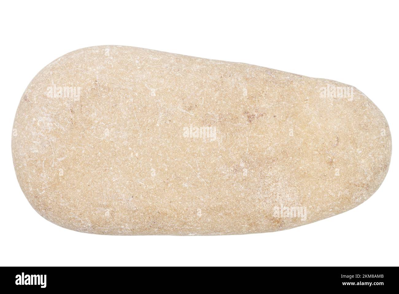 Top view of single beige pebble isolated on white background Stock ...