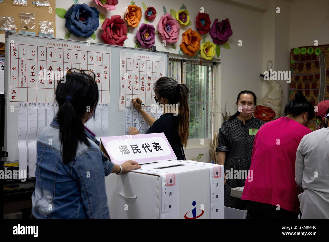 Taiwan. 26th Nov, 2022. Votes counting for Majia Township leader at ...