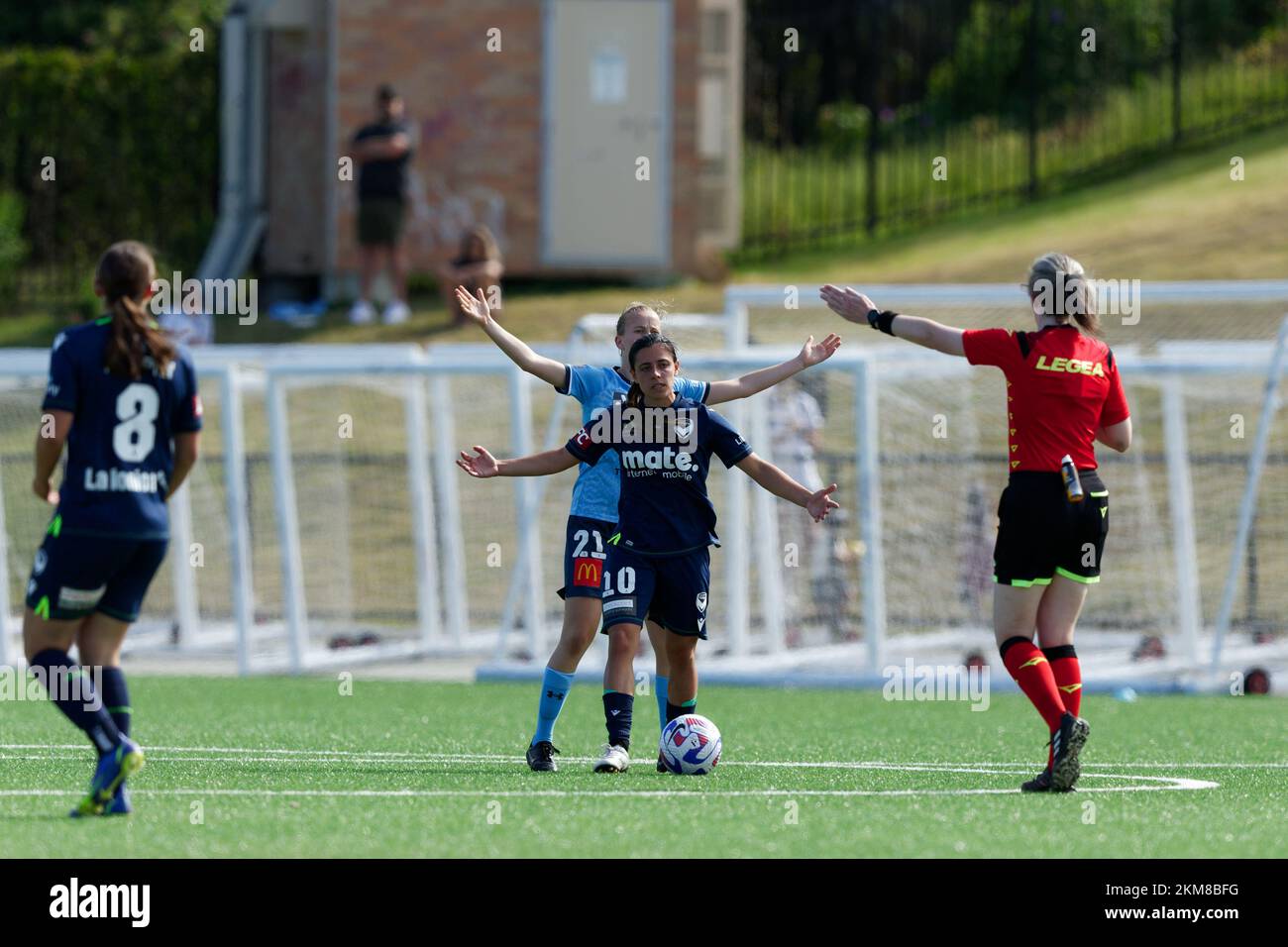 Sydney, Australia. 26th Nov, 2022. Referee Georgia Ghirardello stops ...