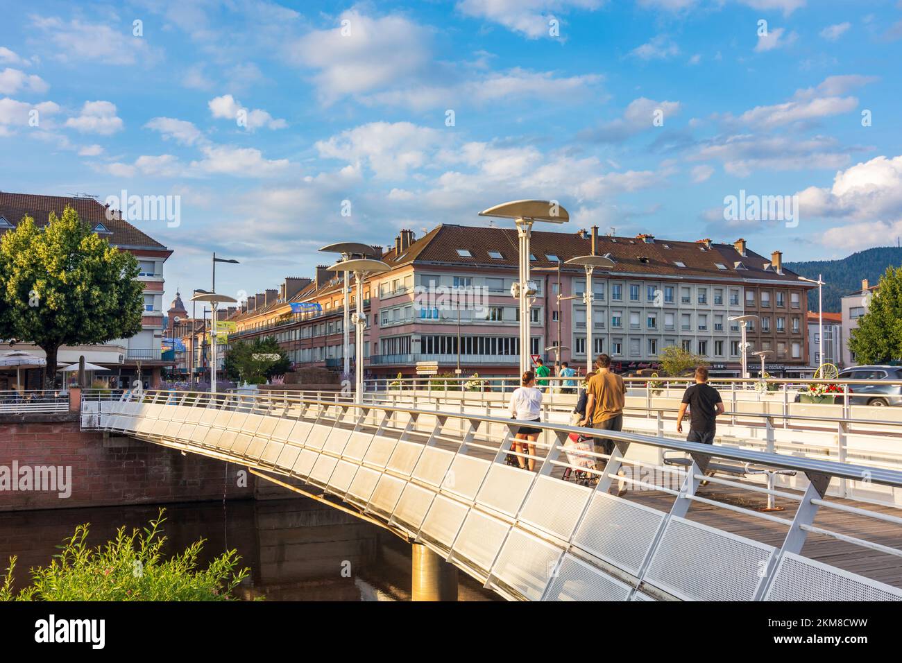 Bridge above river meurthe in lorraine lothringen hi-res stock ...