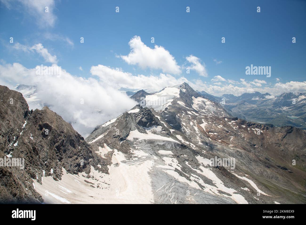 Aerial view snowy hillside mountains hi-res stock photography and ...