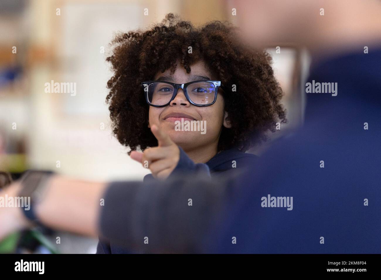 American High School Students in Classroom Stock Photo - Alamy