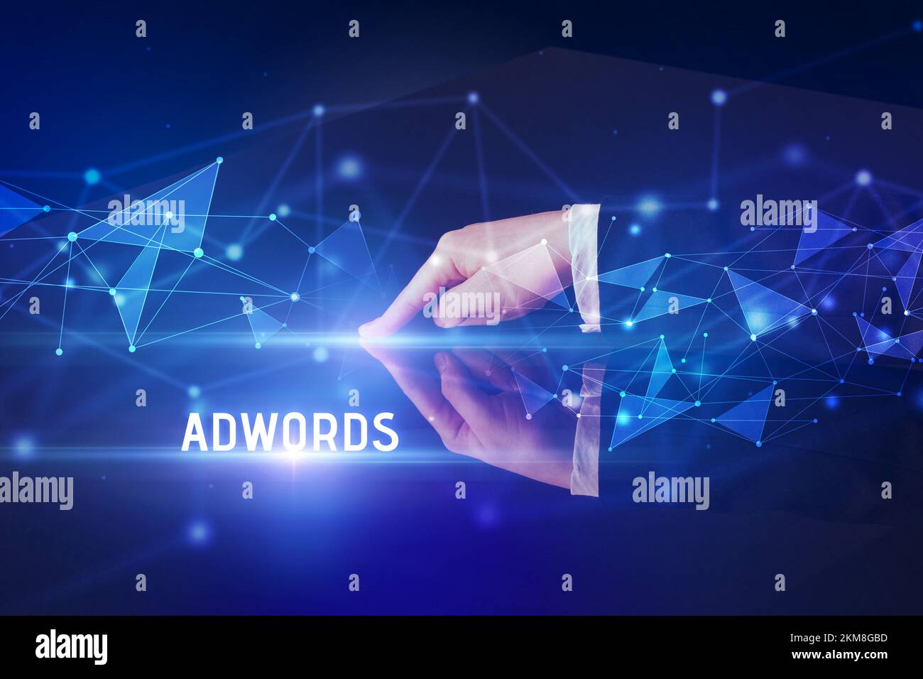 Businessman touching huge screen concept Stock Photo - Alamy