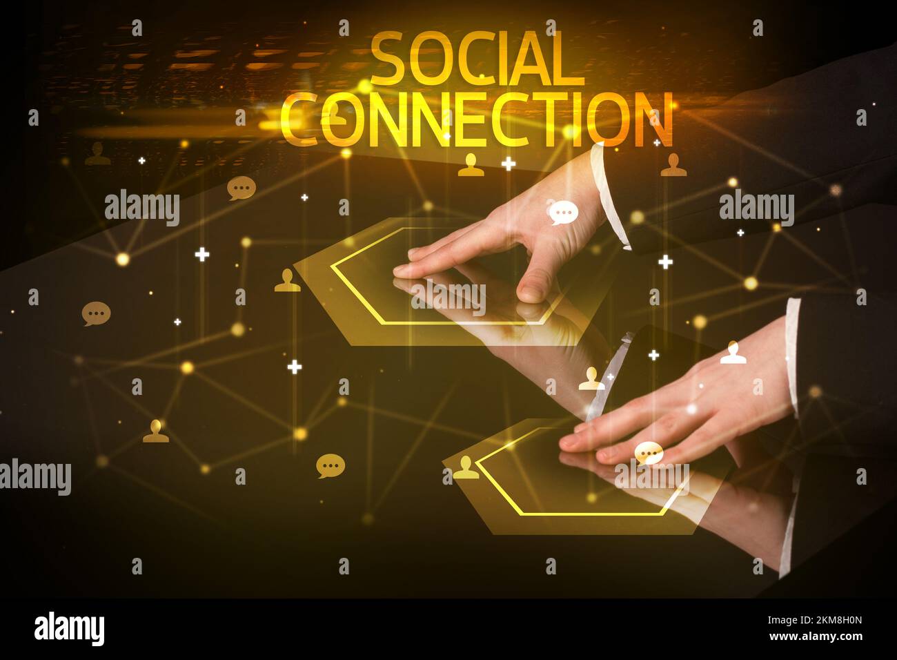 Navigating social networking with social icons Stock Photo - Alamy